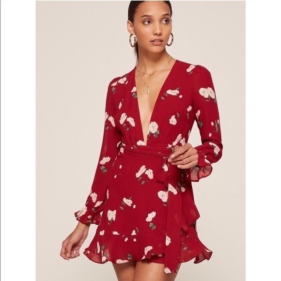 Reformation | Dresses | Reformation New Whitby Dress Sp Red Floral ...